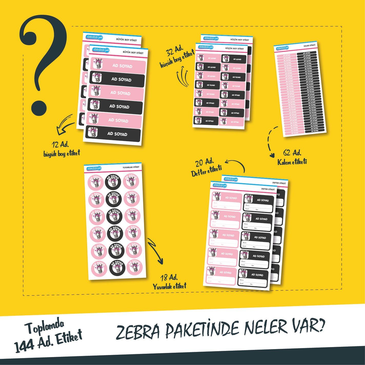 ÇILGIN ZEBRA | Okul Etiketi