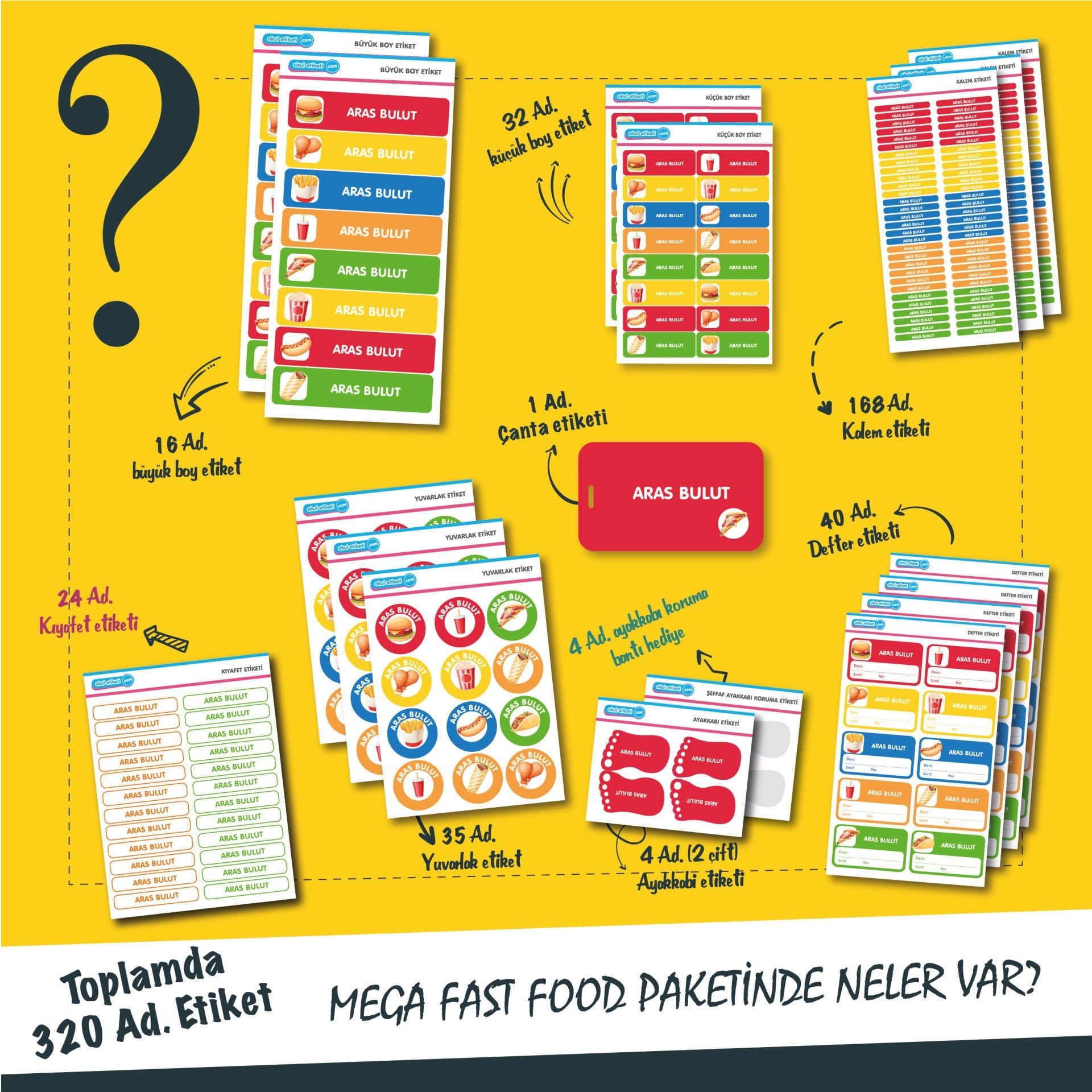 MEGA FAST FOOD | Okul Etiketi